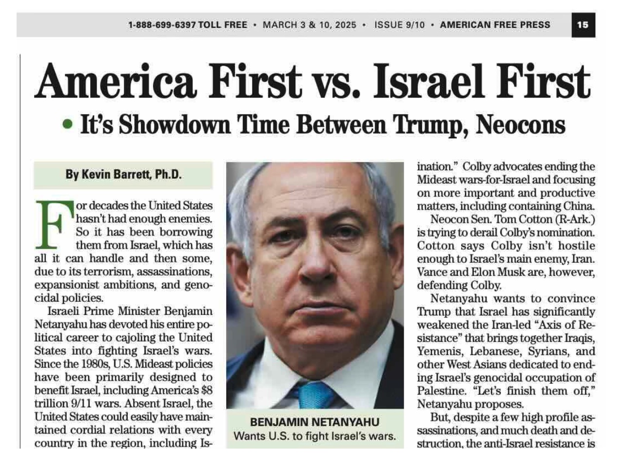 Kevin Barrett, Trump’s “America First” vs. Neocons’ “Israel First”: It ...