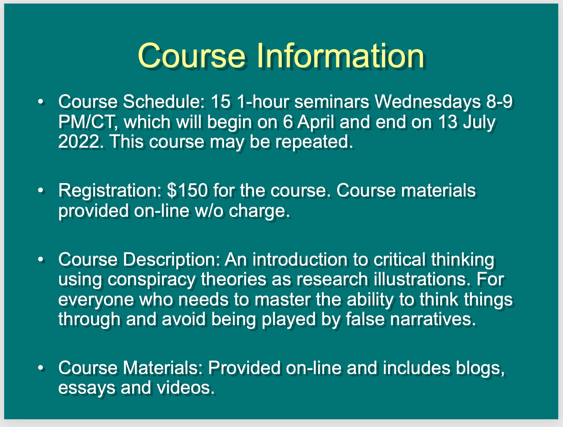 CONSPIRACY 101: Critical Thinking & Conspiracy Theories - James H. Fetzer